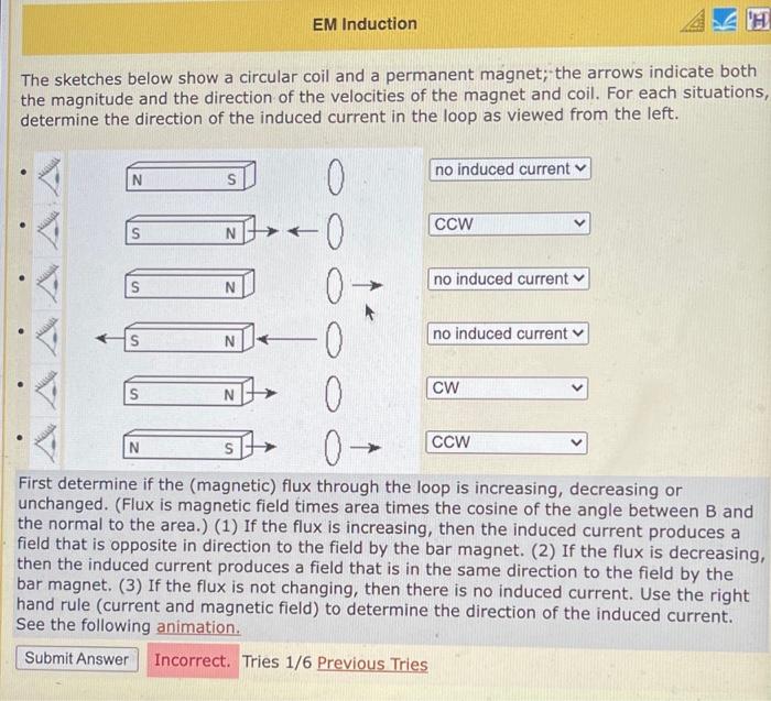 Solved EM Induction The sketches below show a circular coil | Chegg.com