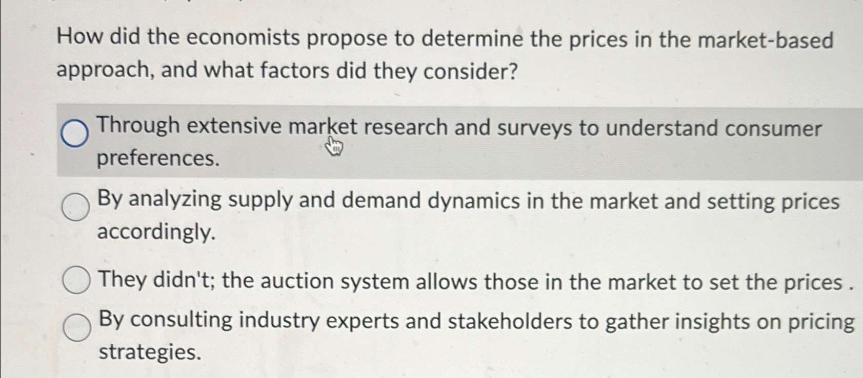 Solved How did the economists propose to determine the | Chegg.com