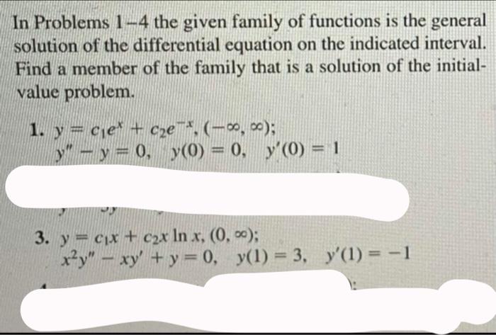 Solved In Problems 1-4 the given family of functions is the | Chegg.com