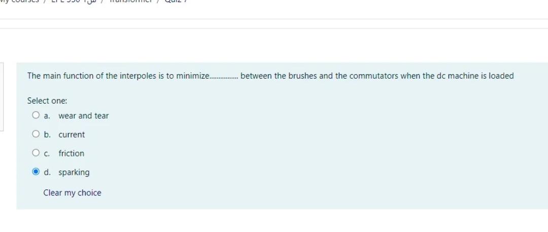 Solved The main function of the interpoles is to | Chegg.com