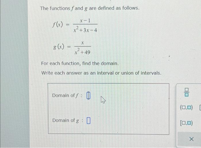 Solved The functions f and g are defined as follows. | Chegg.com