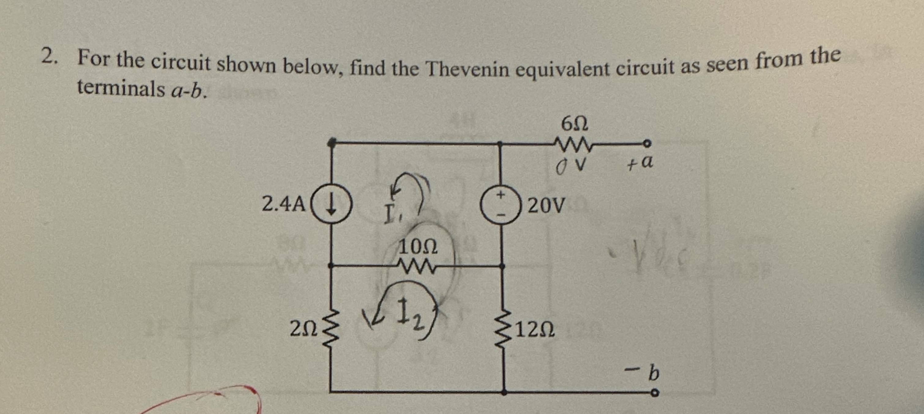 Solved For the circuit shown below, find the Thevenin | Chegg.com