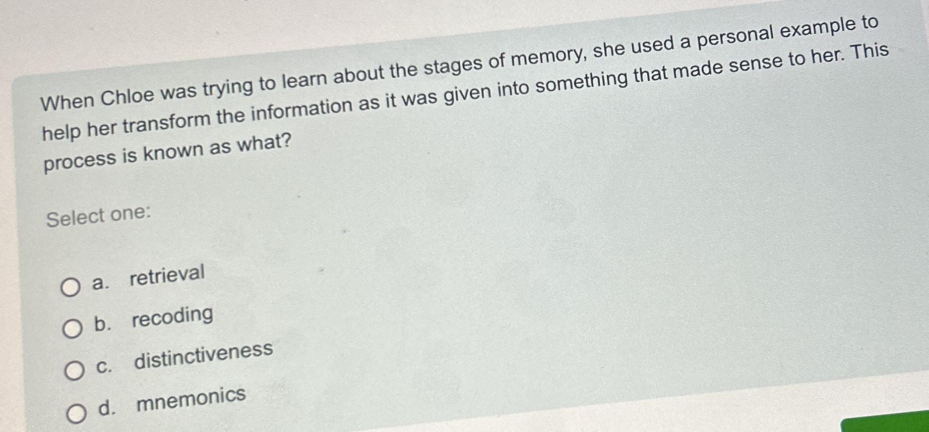 Solved When Chloe was trying to learn about the stages of | Chegg.com