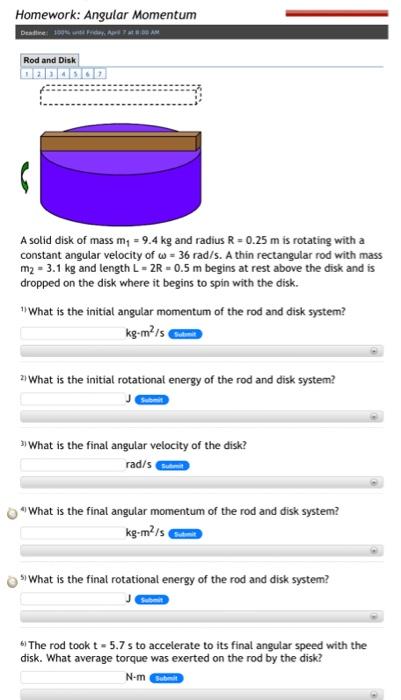angular momentum | Chegg.com