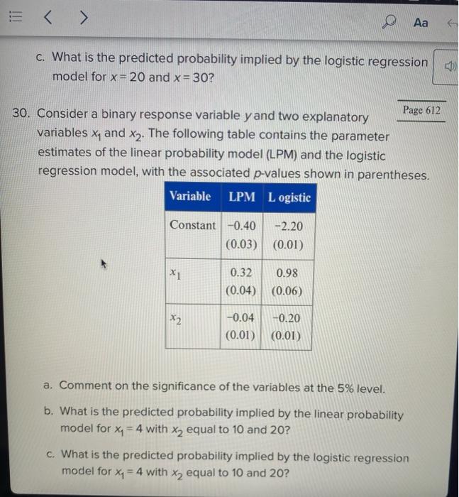 Solved c. What is the predicted probability implied by the | Chegg.com