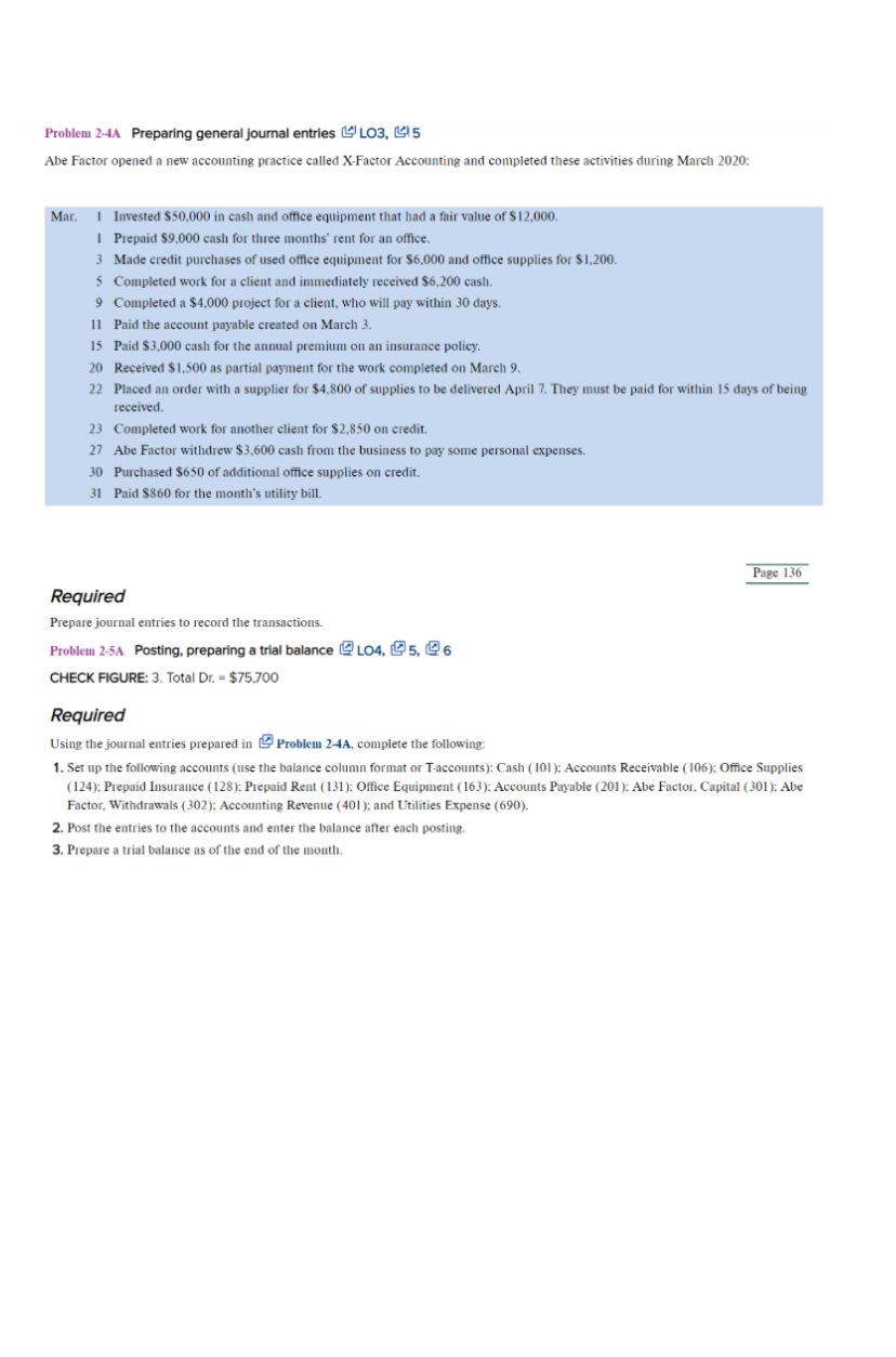 Solved Problem 2-4A Preparing general journal entries 니 | Chegg.com
