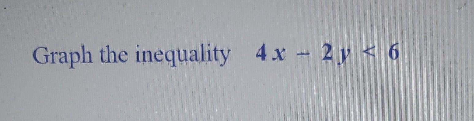 Solved Graph the inequality 4x−2y