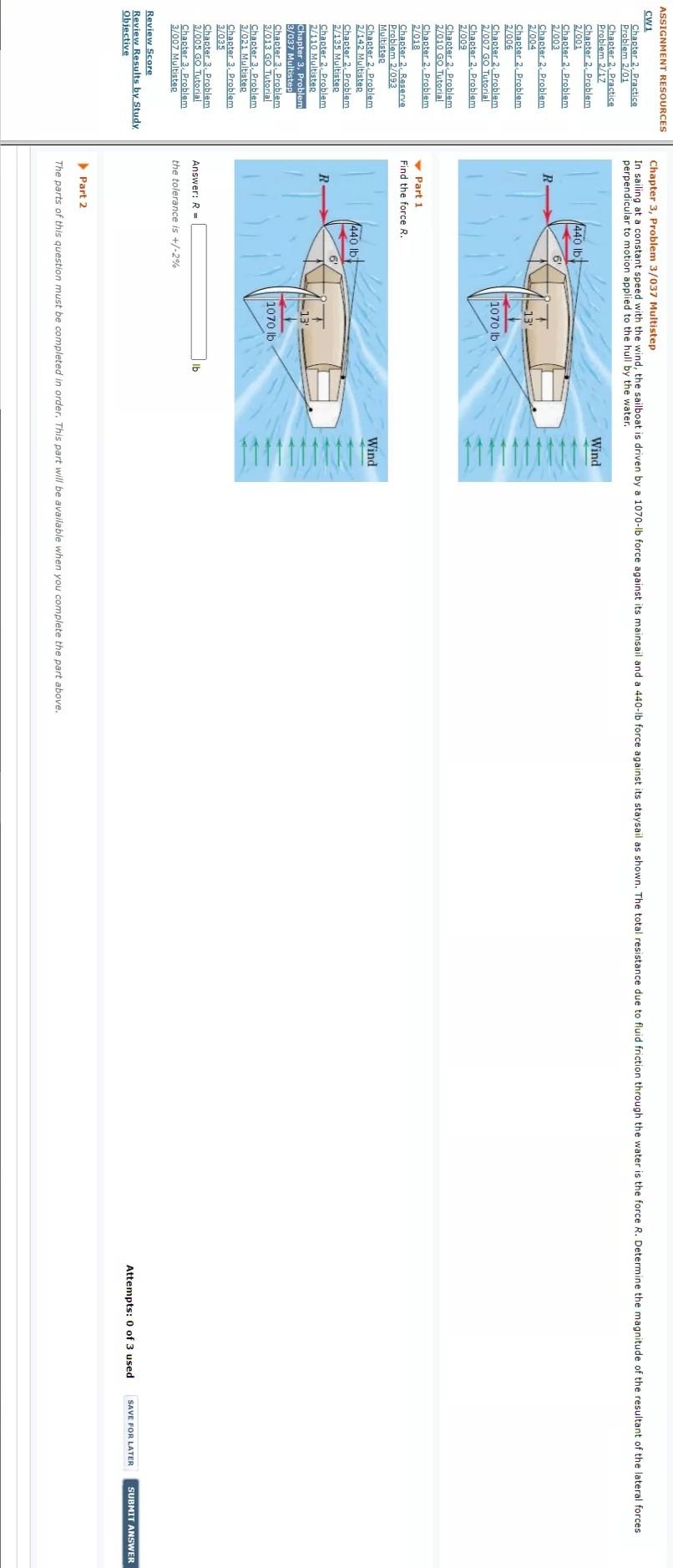 Solved Chapter 3, Problem 3/037 Multistep In sailing at a | Chegg.com