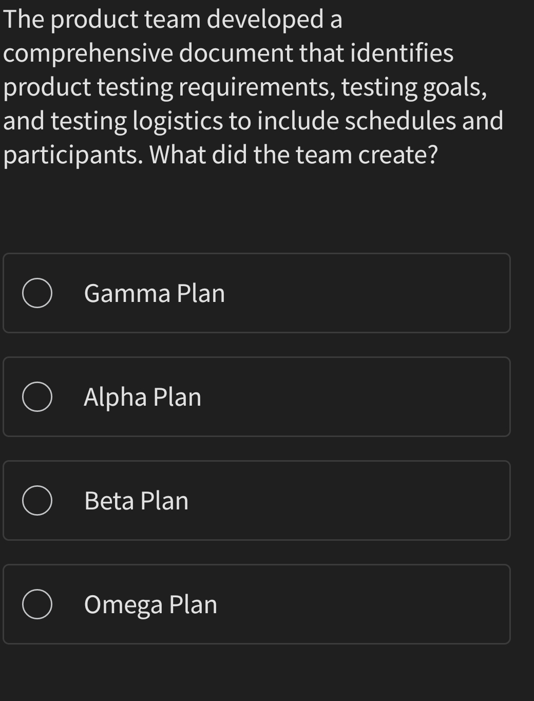 Solved The product team developed a comprehensive document | Chegg.com
