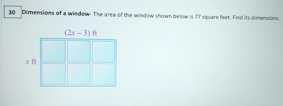 Solved the area of the window shown below is 77 square feet. | Chegg.com