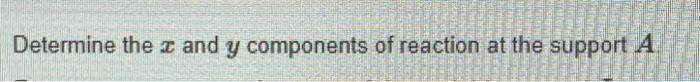 Solved Determine The X And Y Components Of Reaction At The