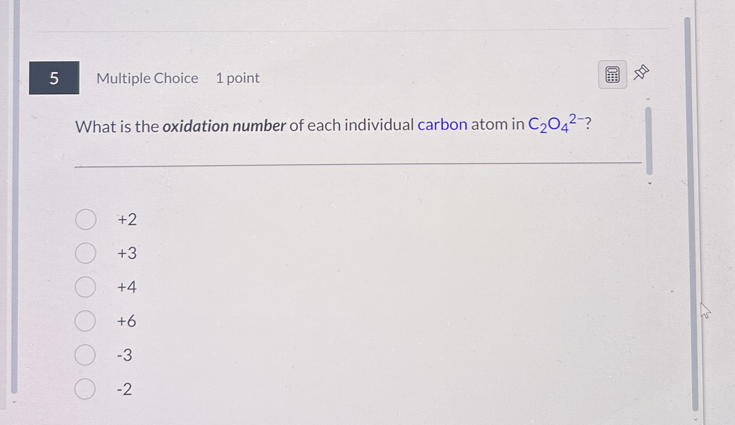 Solved Multiple Choice1 pointWhat is the oxidation number | Chegg.com Solved Multiple Choice1 pointWhat is the oxidation number | Chegg.com
