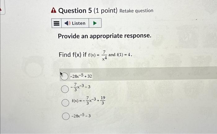 A Question 5 (1 point) Retake question Listen Provide | Chegg.com