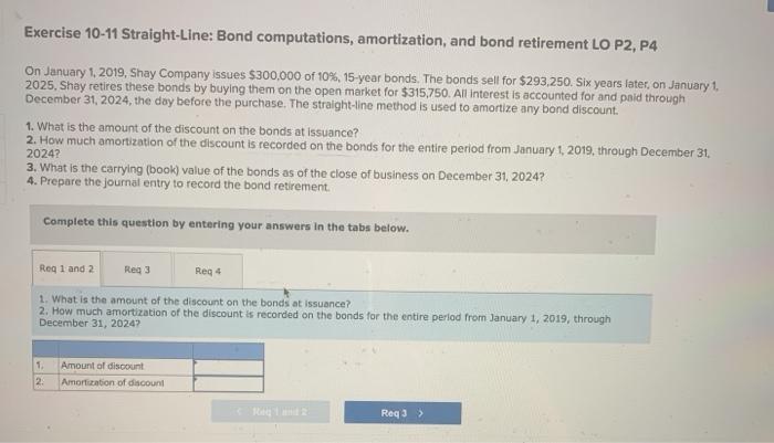 Solved Exercise 10-11 Straight-Line: Bond computations, | Chegg.com