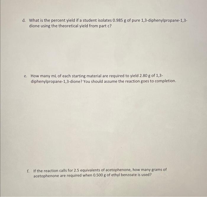 Solved 1. The following questions pertain to the Claisen | Chegg.com