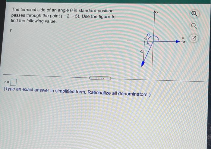 Solved The terminal side of an angle in standard position | Chegg.com