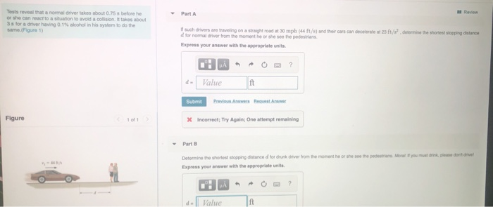 Solved Part A Tests reveal that a normal driver takes about | Chegg.com