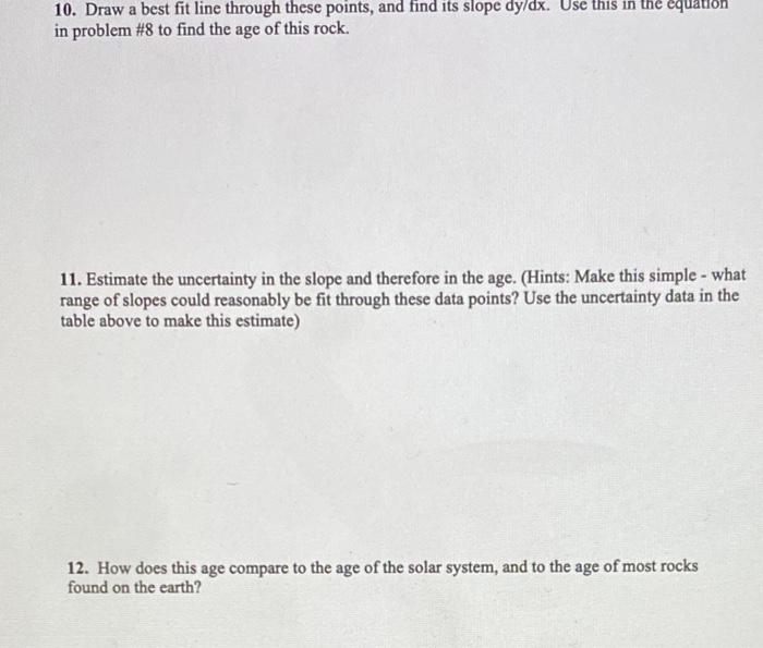 Solved C. Finding the age of a real moon rock. In the above | Chegg.com
