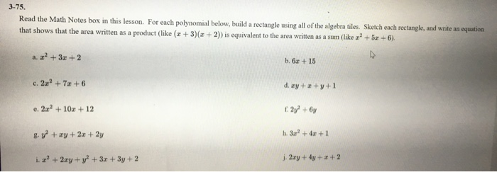 Solved 3-75. Read the Math Notes box in this lesson. For | Chegg.com