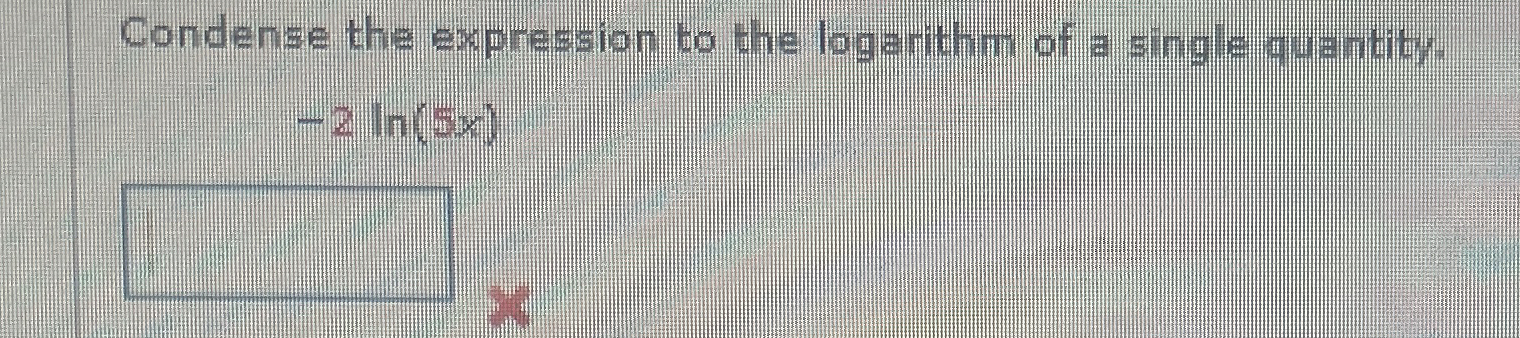 Solved Condense the expression to the logarithm of a single | Chegg.com