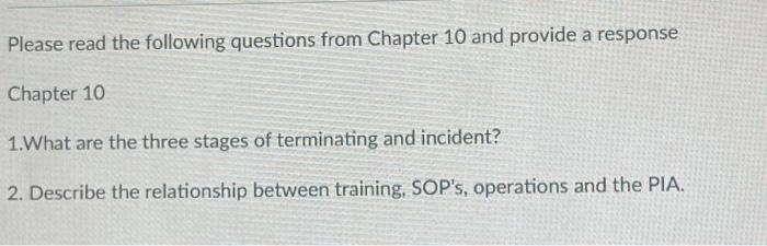 Solved Please read the following questions from Chapter 10 | Chegg.com