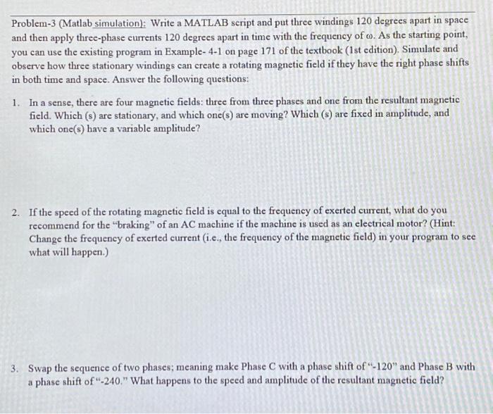 Solved Problem-3 (Matlab simulation): Write a MATLAB seript | Chegg.com