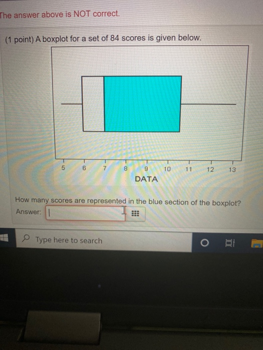 Solved The answer above is NOT correct. (1 point) A boxplot | Chegg.com