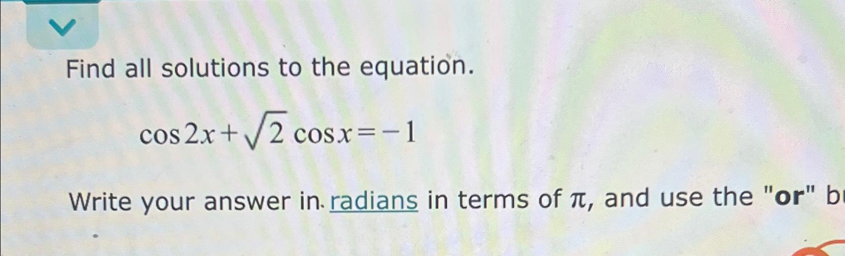 Solved Find all solutions to the | Chegg.com