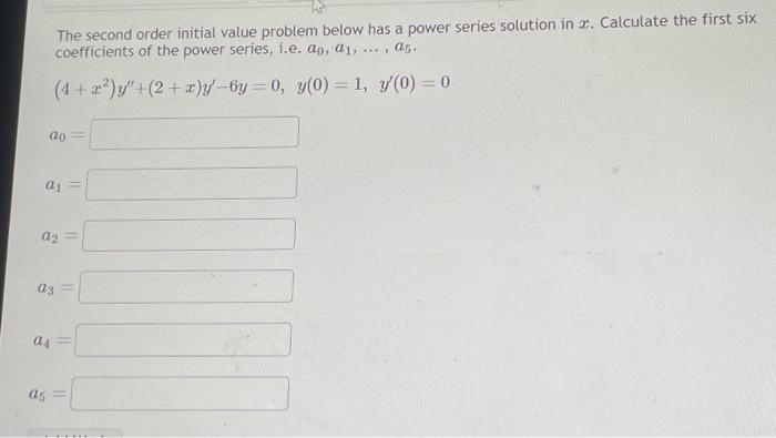 Solved The Second Order Initial Value Problem Below Has A 