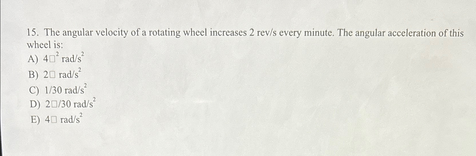 Solved The angular velocity of a rotating wheel increases | Chegg.com