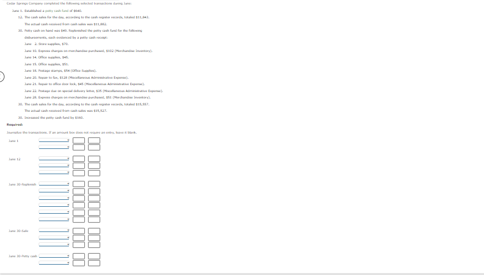 Solved Transactions for petty cash and over. Accounting | Chegg.com