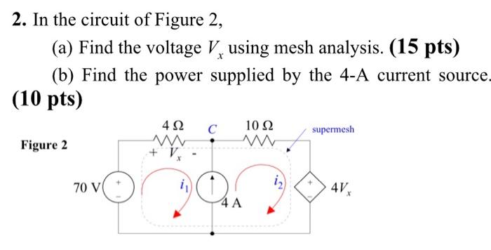 Solved 2. In the circuit of Figure 2, (a) Find the voltage | Chegg.com
