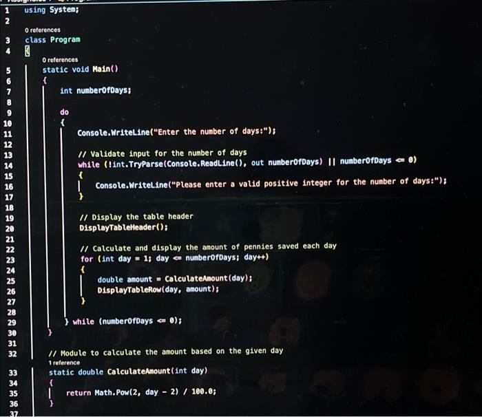 Solved create a C# flow chat based off the code provided | Chegg.com