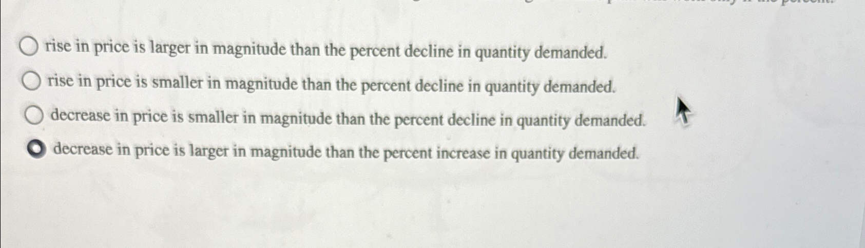 Solved rise in price is larger in magnitude than the percent | Chegg.com
