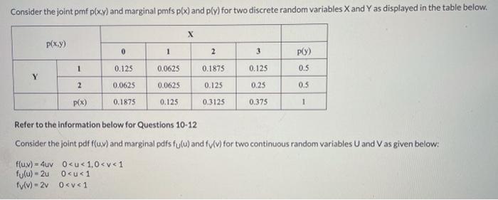Solved Consider the joint pmf plxy) and marginal pmfs plx) | Chegg.com