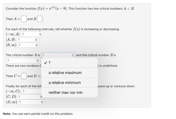 Solved Consider the function f(x)=x4/5(x−8). This function | Chegg.com