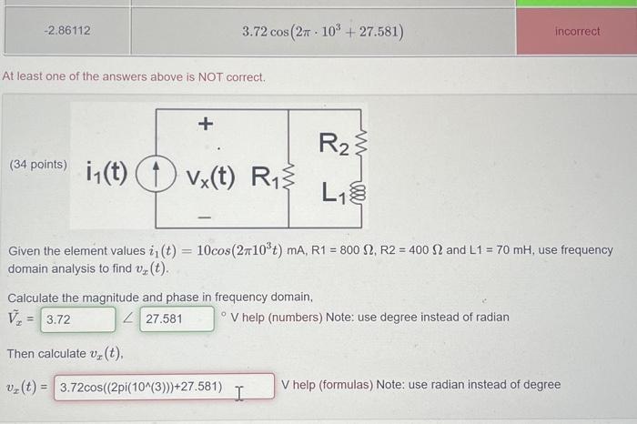 Solved At least one of the answers above is NOT correct. (34 | Chegg.com