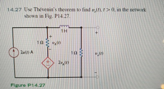 Solved Use thevenin's theorem to find V0(t), t>0, in the | Chegg.com