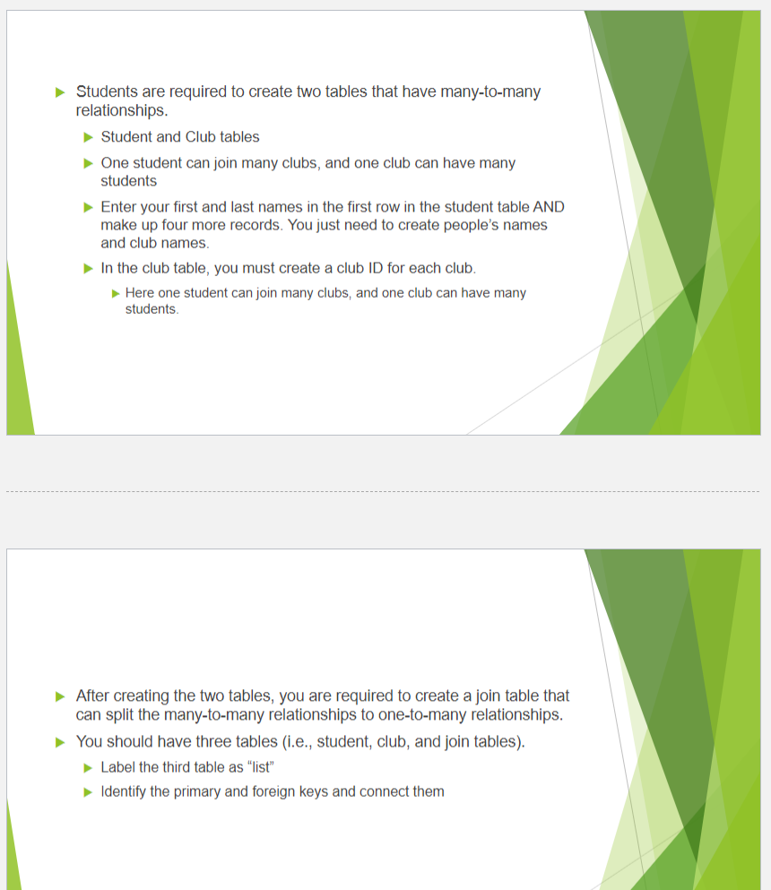Solved After creating the two tables, you are required to | Chegg.com