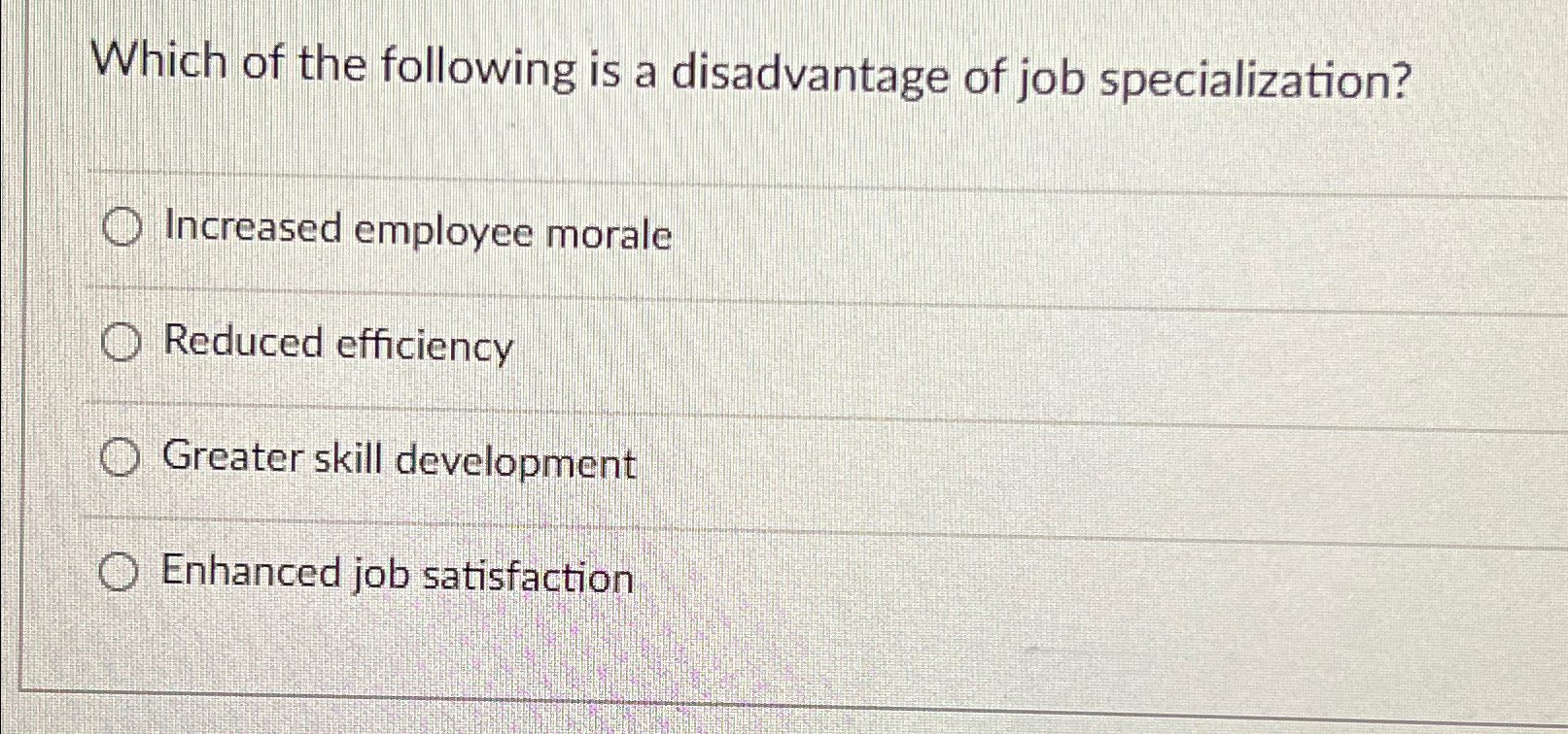 Solved Which of the following is a disadvantage of job | Chegg.com