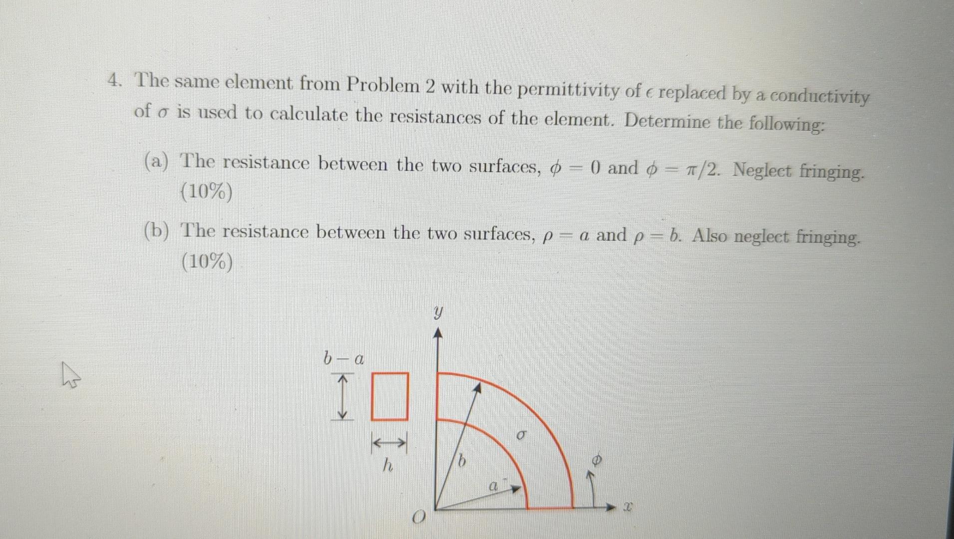 Solved 4. The same element from Problem 2 with the | Chegg.com
