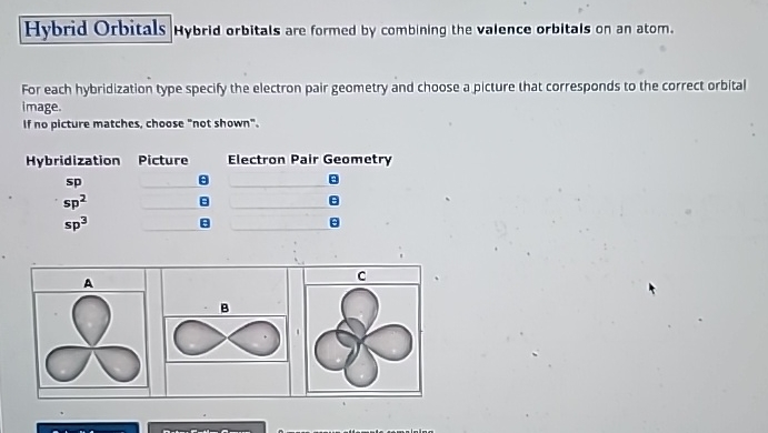 Solved Hybrid Orbitals Hybrid orbitals are formed by | Chegg.com