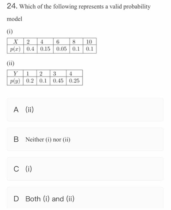 Solved 24. Which of the following represents a valid | Chegg.com