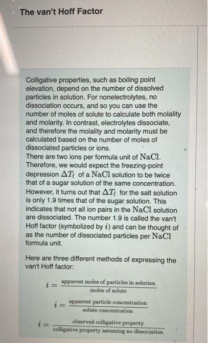Solved Colligative properties, such as boiling point | Chegg.com