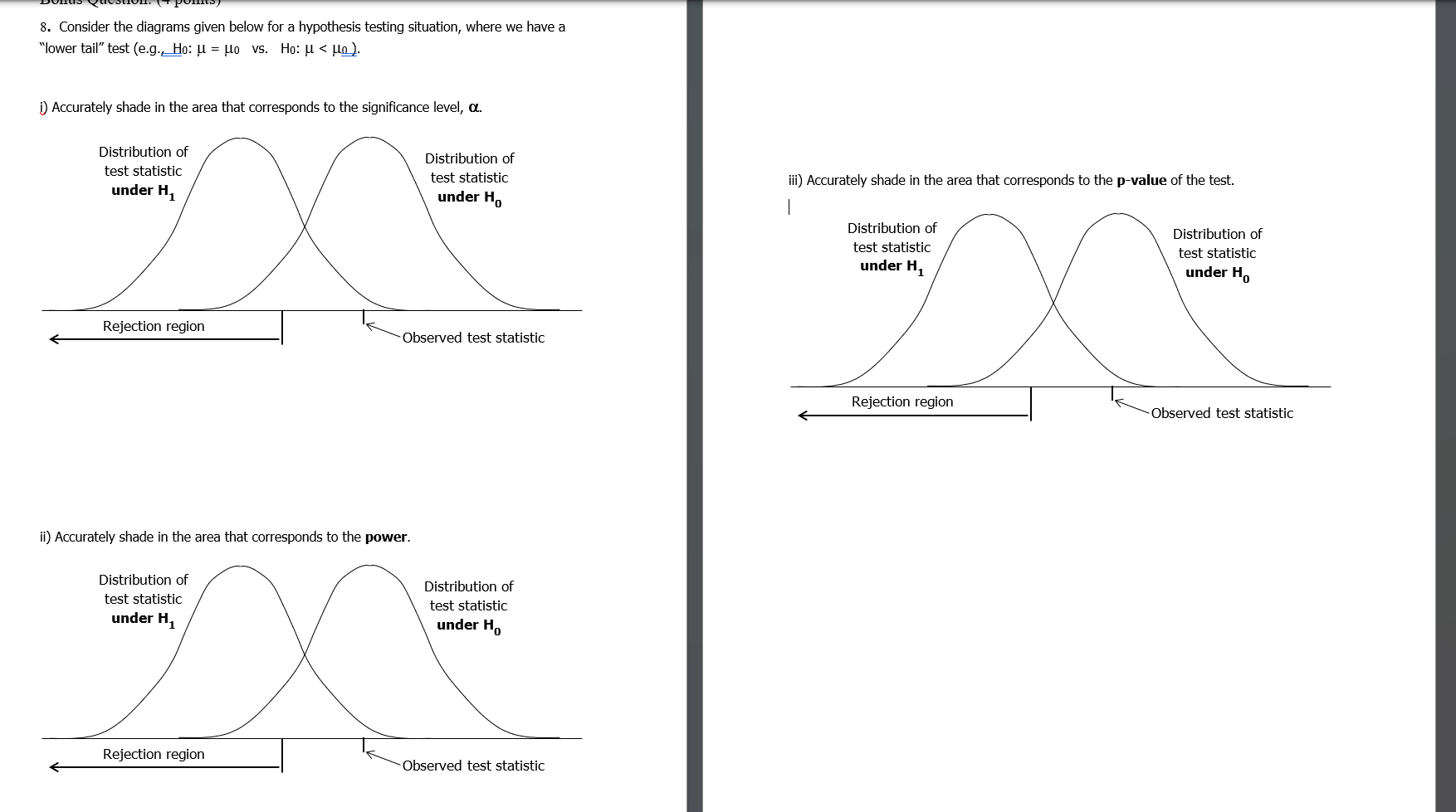 Solved Consider the diagrams given below for a hypothesis | Chegg.com