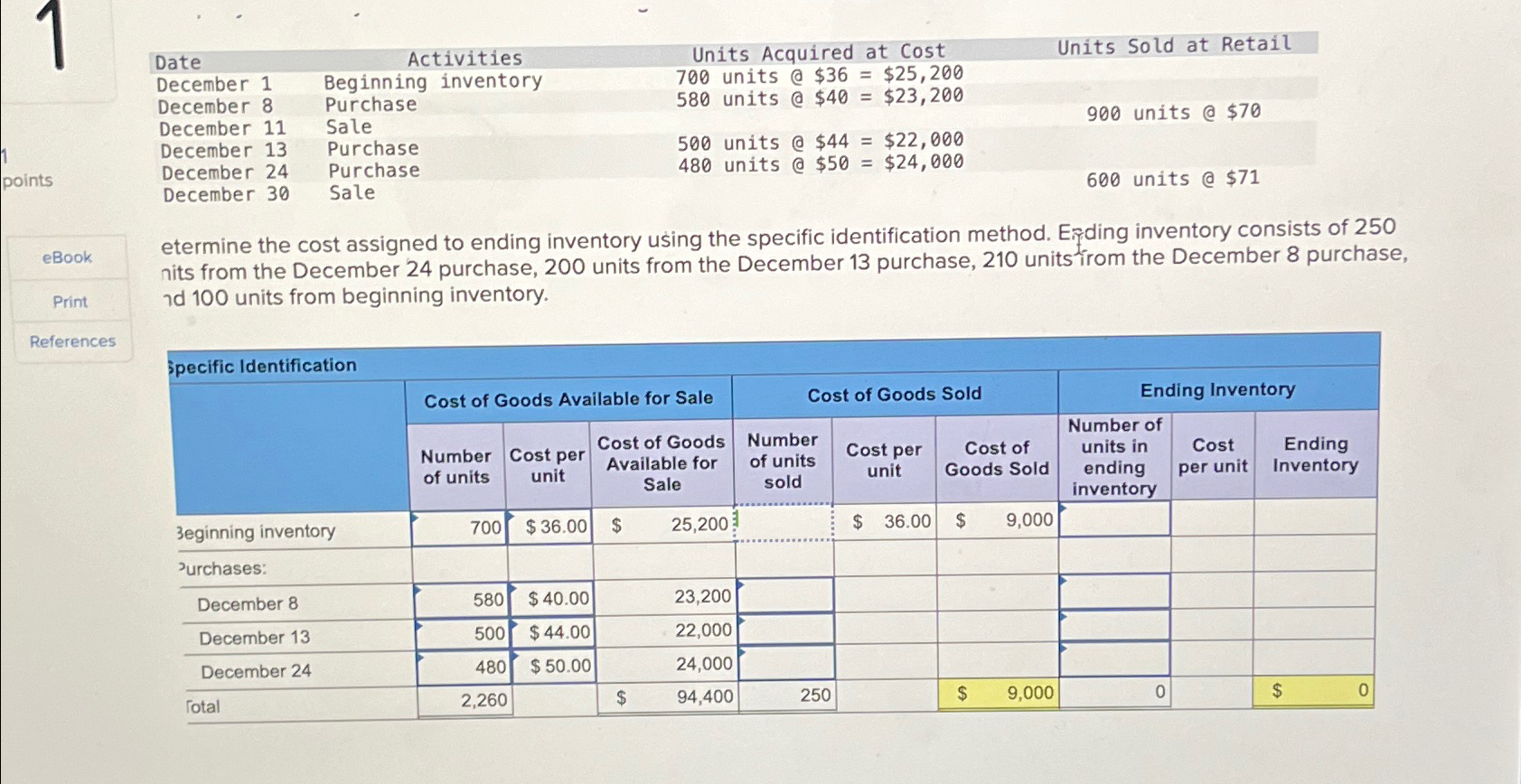 Solved \table[[Date,Activities,Units Acquired at Cost,Units | Chegg.com
