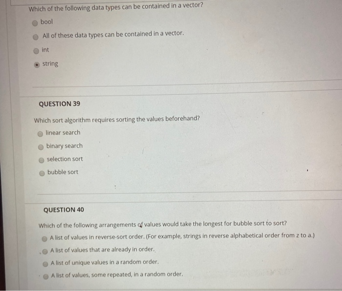 Solved Which of the following data types can be contained in | Chegg.com