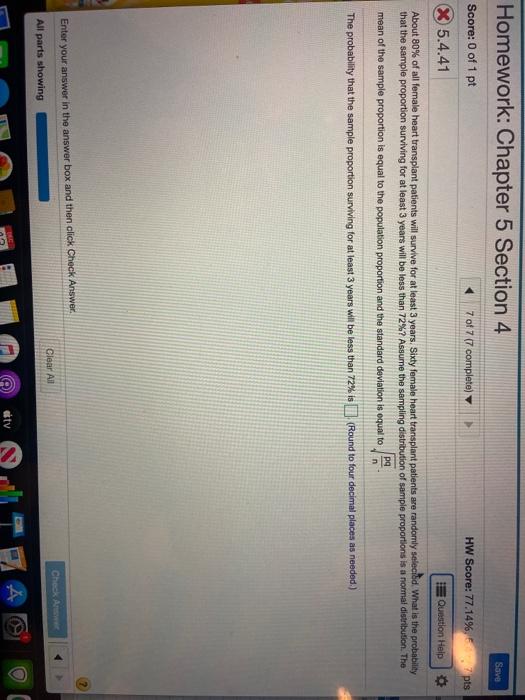 Solved Homework Chapter 5 Section 4 Save Score 0 Of 1 Pt 7