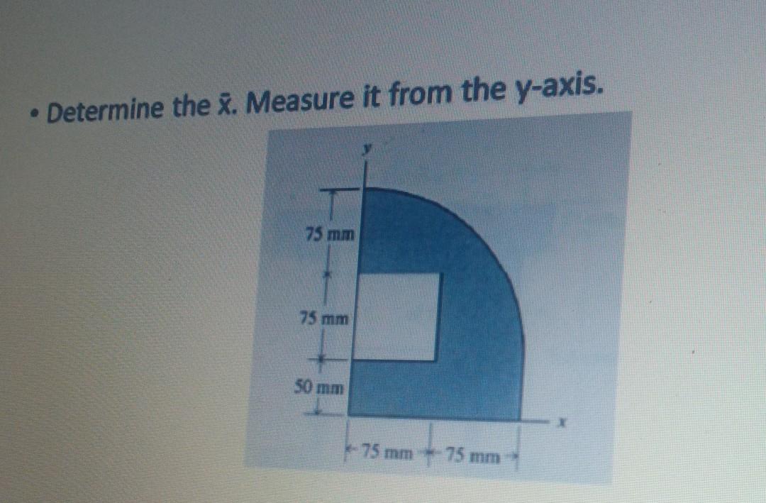 Solved • Determine the X. Measure it from the y-axis. 75 mm | Chegg.com