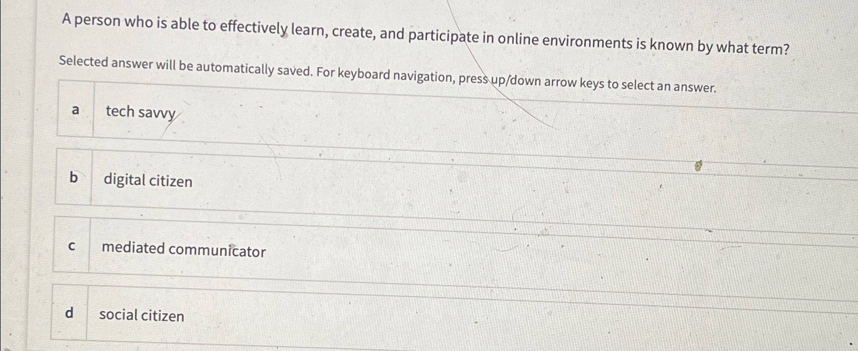 Solved A person who is able to effectively learn, create, | Chegg.com